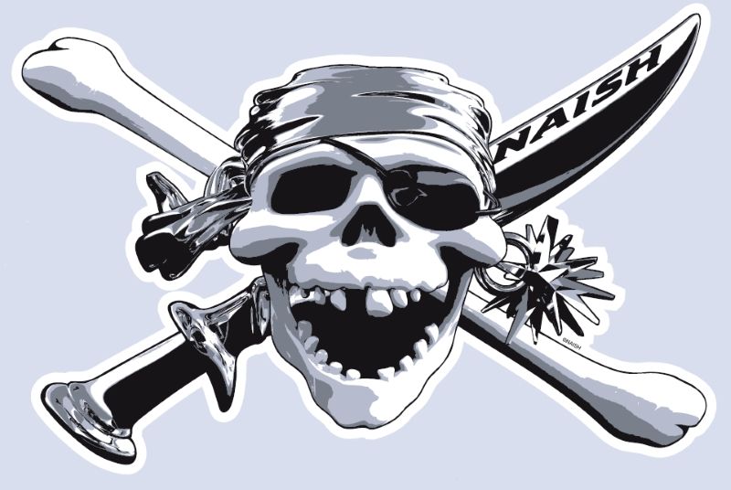 Windsurf-Aufkleber Naish Totenkopf